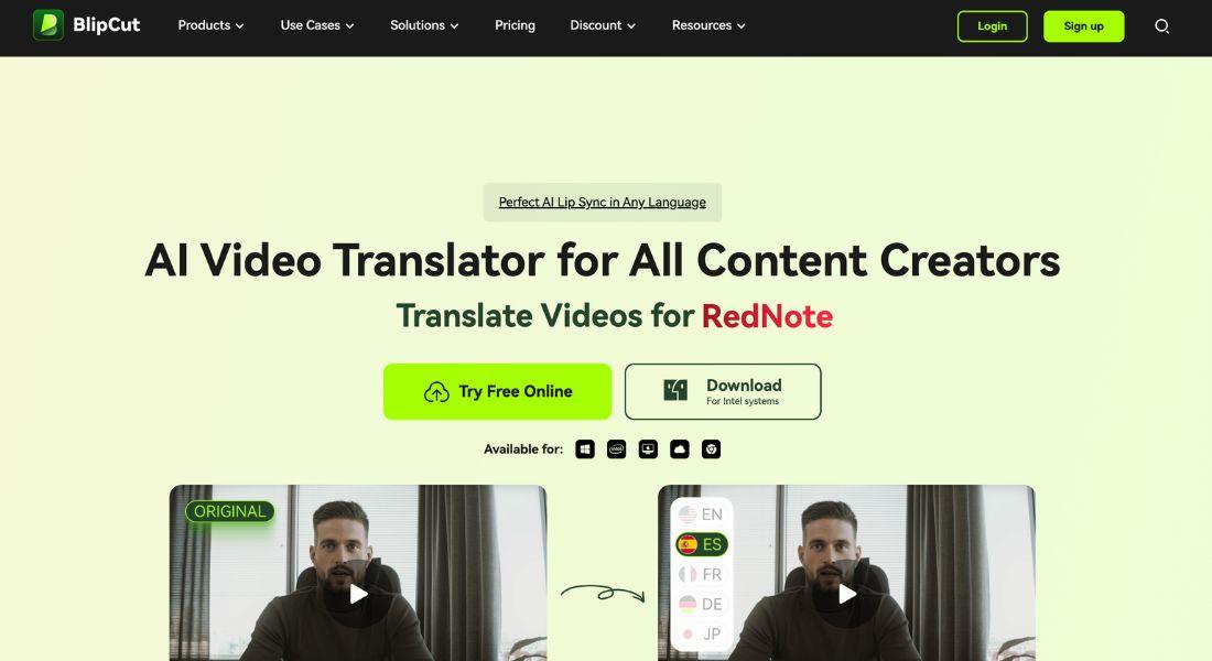 BlipCut AI Video Translator: Translate Videos into 130+ Languages with AI